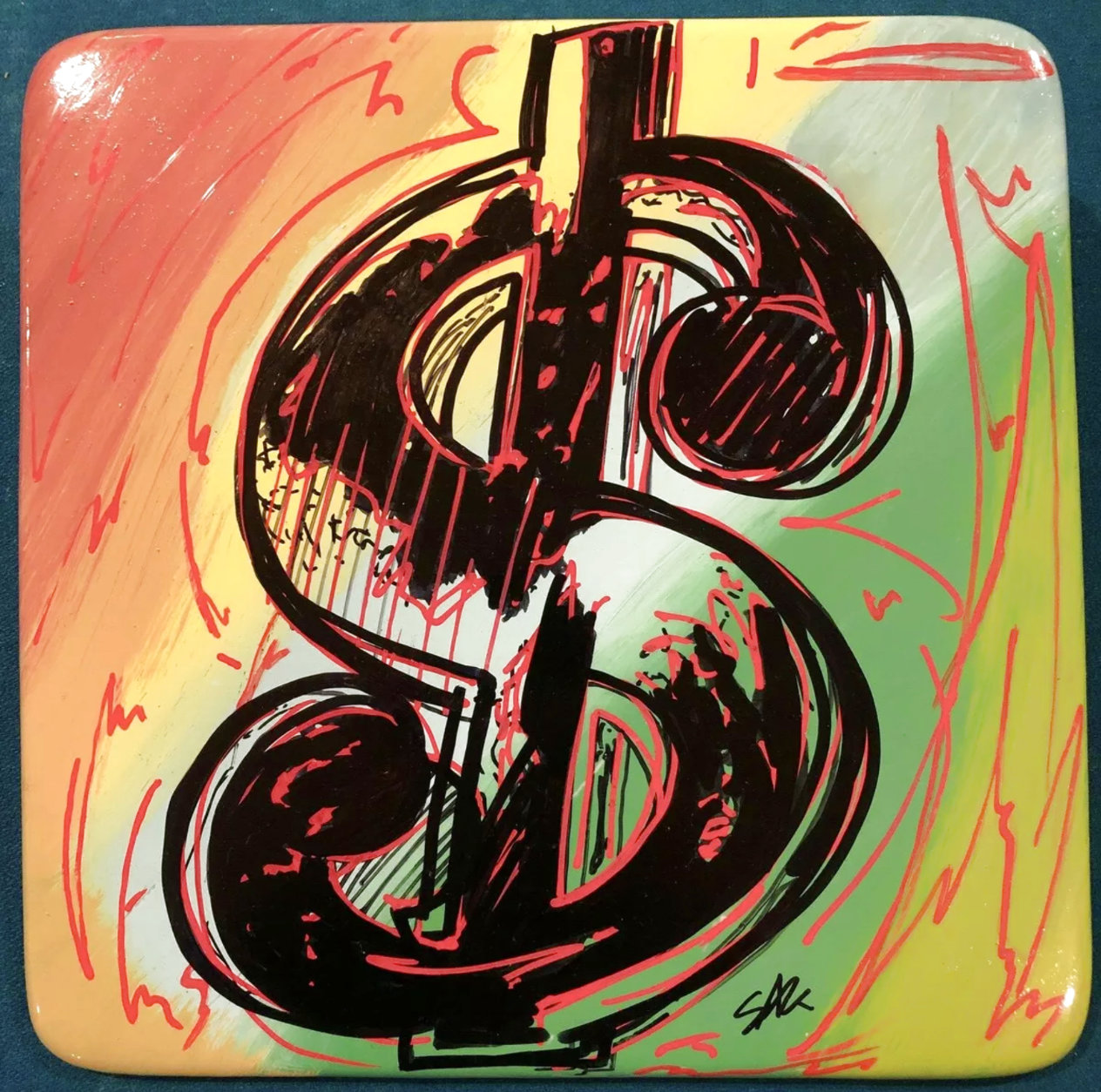 Dollar Unique Dollar Sign 2007 by Steve Kaufman - For Sale on Art Brokerage