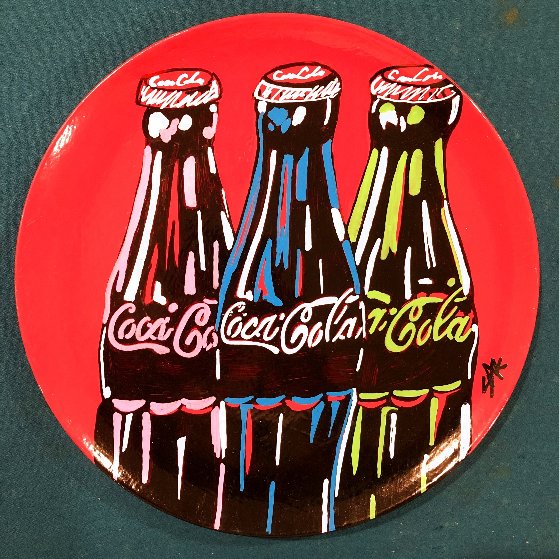 Steve Kaufman , plate, Coca Cola by Steve Kaufman