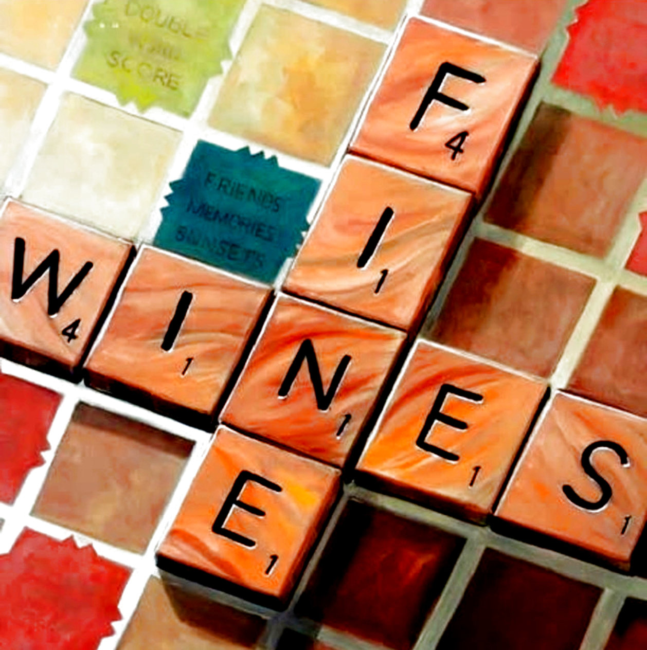 Fine Wines Giclee 30x30 by Jim Keifer - For Sale on Art Brokerage