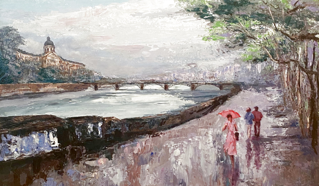 Pont des Artes 2014 Limited Edition Embellished Giclee on Canvas by ...