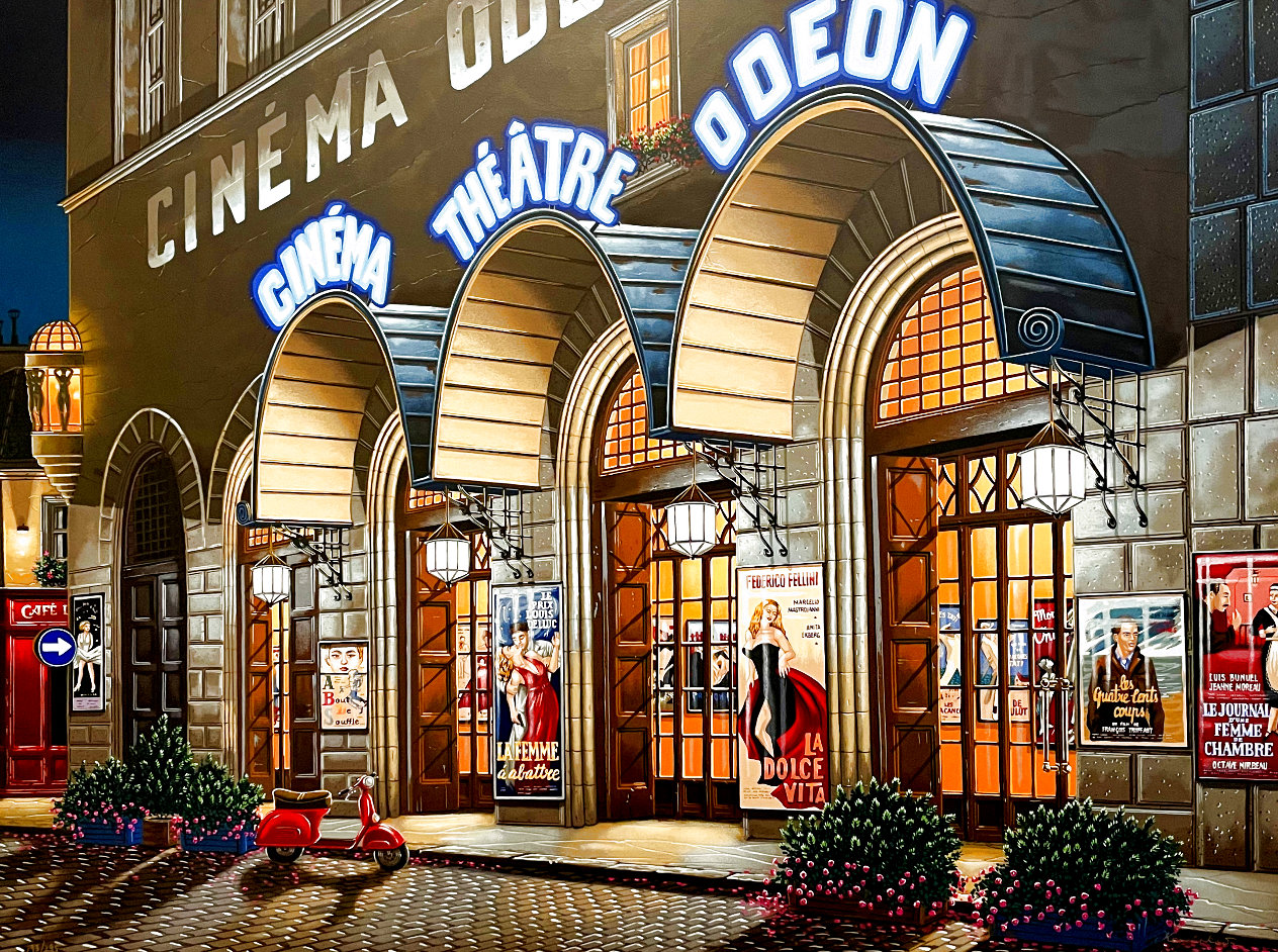 Cinema Odeon 2005 Serigraph on Canvas 27x36 by Liudmila Kondakova - For Sale on Art Brokerage