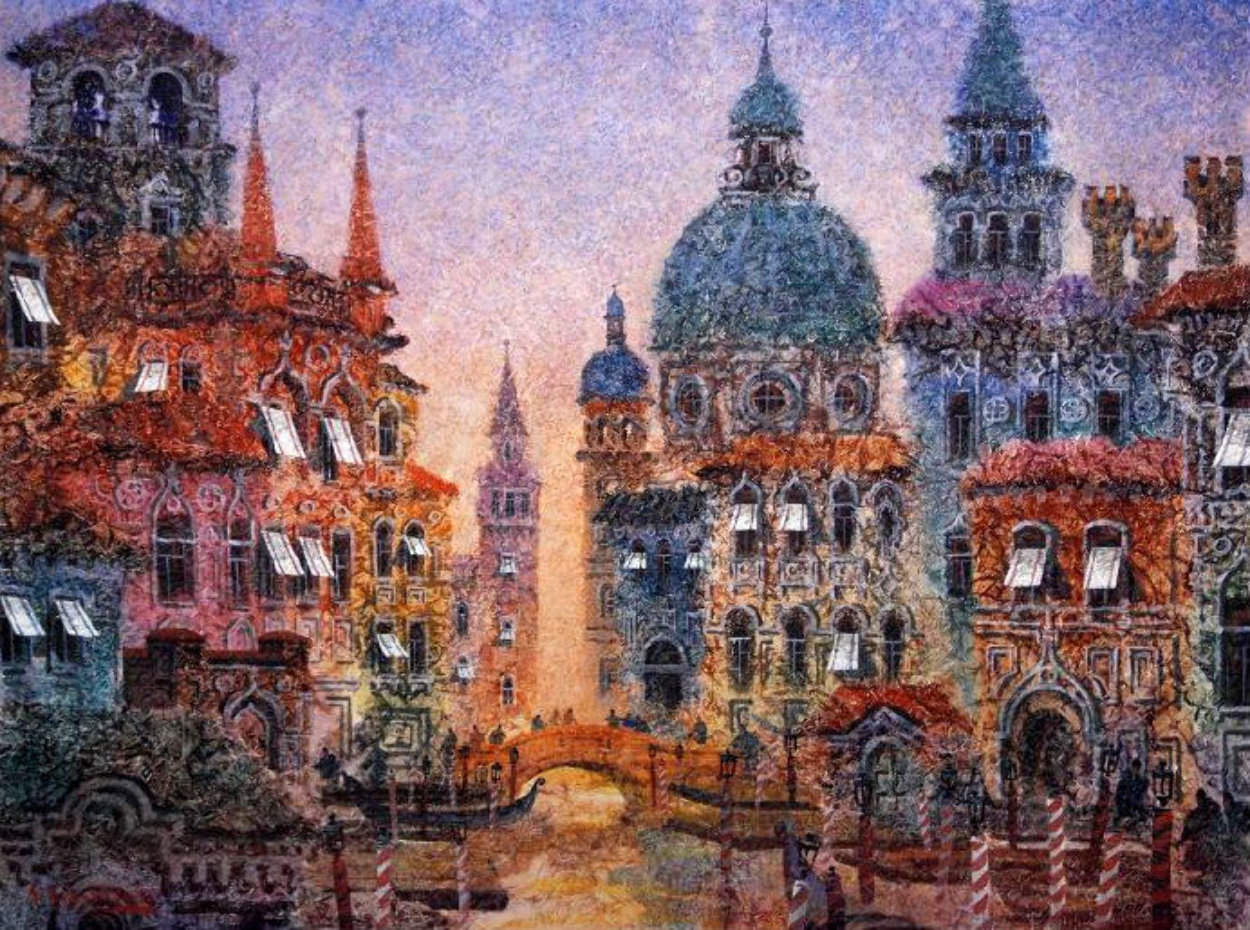 Sunset in Venice Lithograph 18x22 by Anatole Krasnyansky
