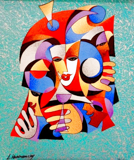 Teal and Silver 2006 Serigraph 13x10 by Anatole Krasnyansky - For Sale ...