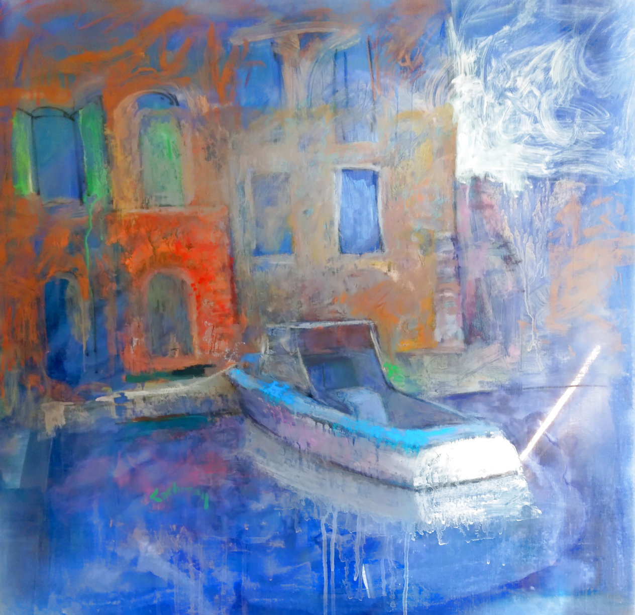 Turning of Time Oil on Plexiglass by Al Lachman - For Sale on Art Brokerage