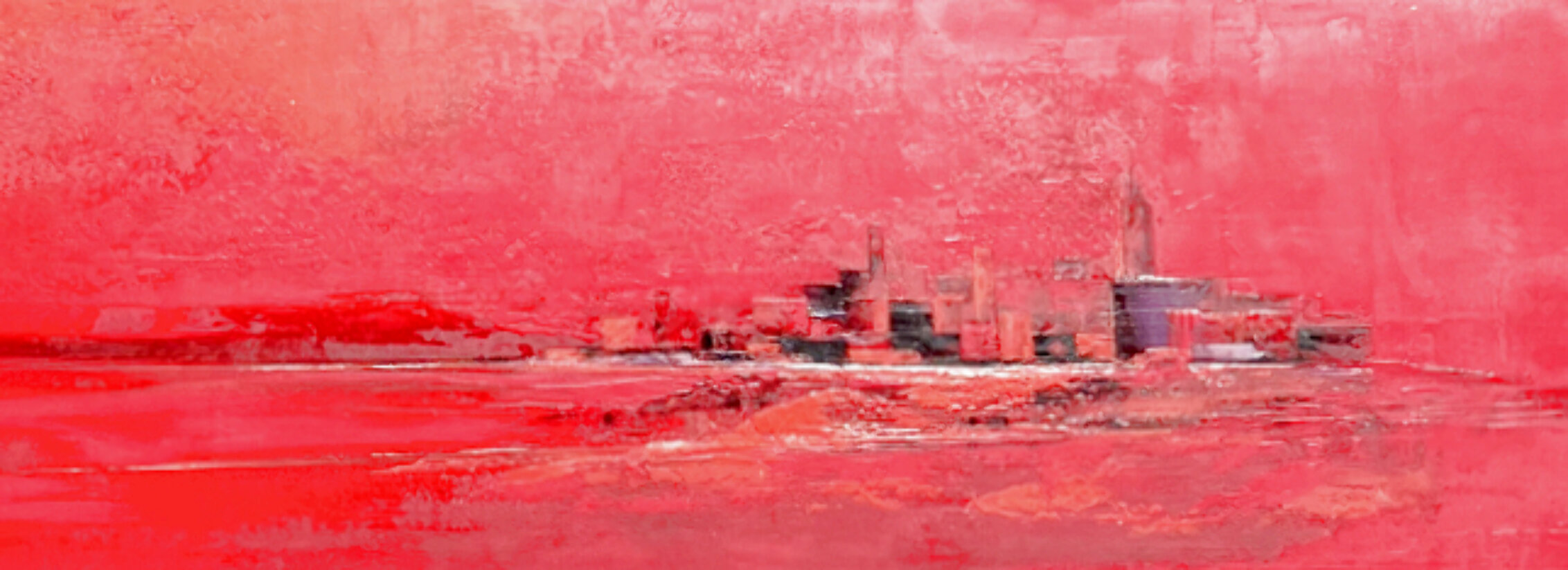 Untitled Cityscape Abstract 1962 Oil on Masonite Panel by Les Lambson ...