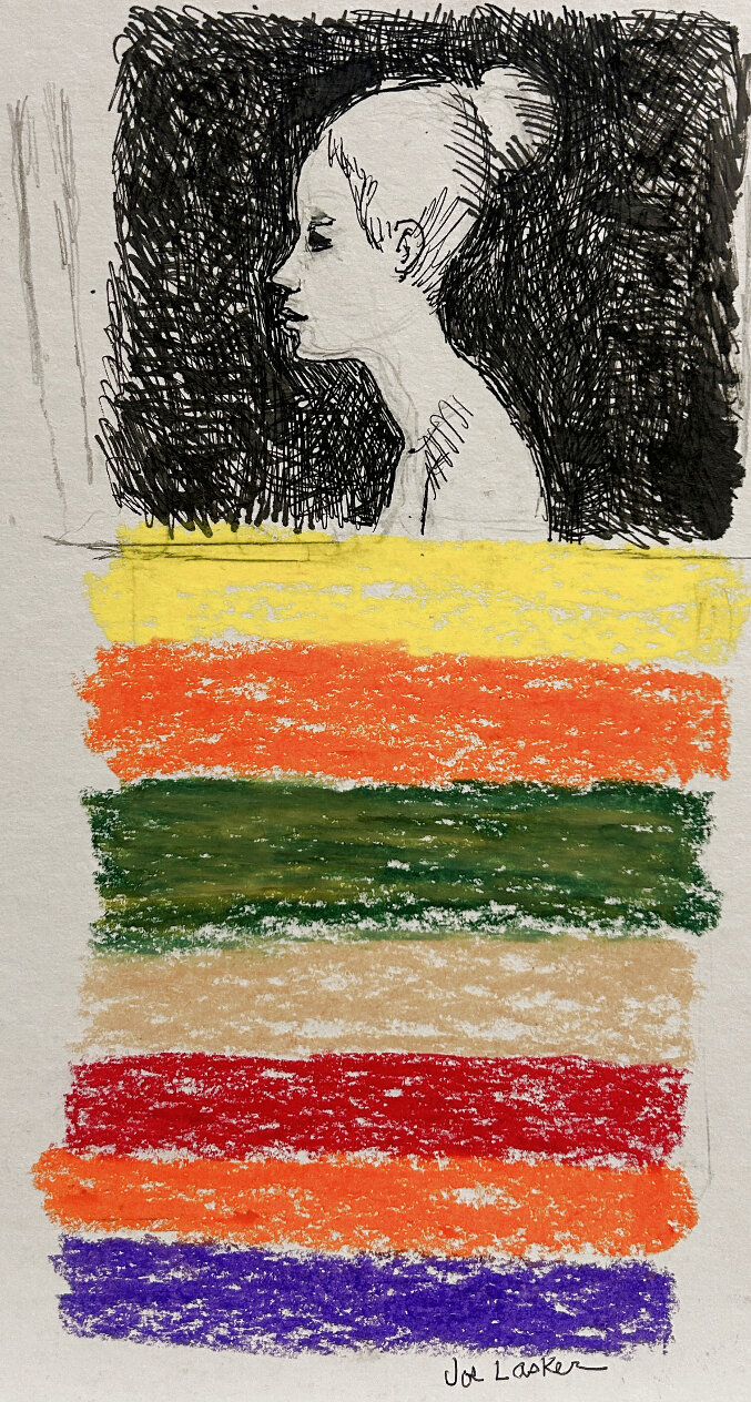Ladder III Mixed Media Drawing by Joe Lasker - For Sale on Art Brokerage