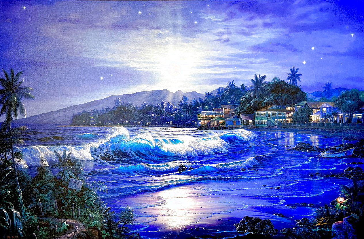 Moonlight Cove 2006 Limited Edition Lassengraph on Canvas by Christian Riese Lassen - For Sale ...