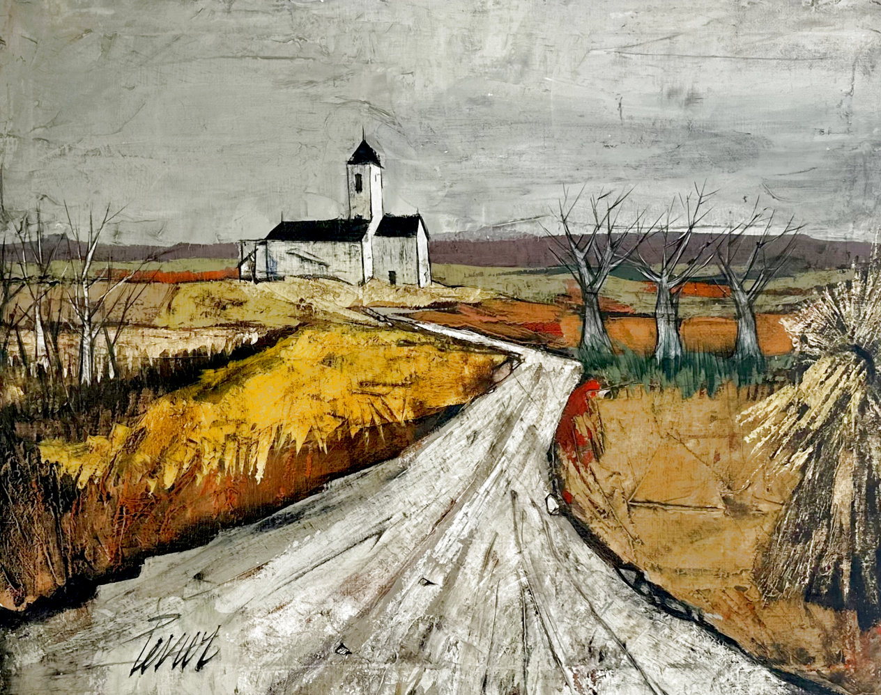 French Country Landscape Oil on Canvas by Charles Levier - For Sale on ...