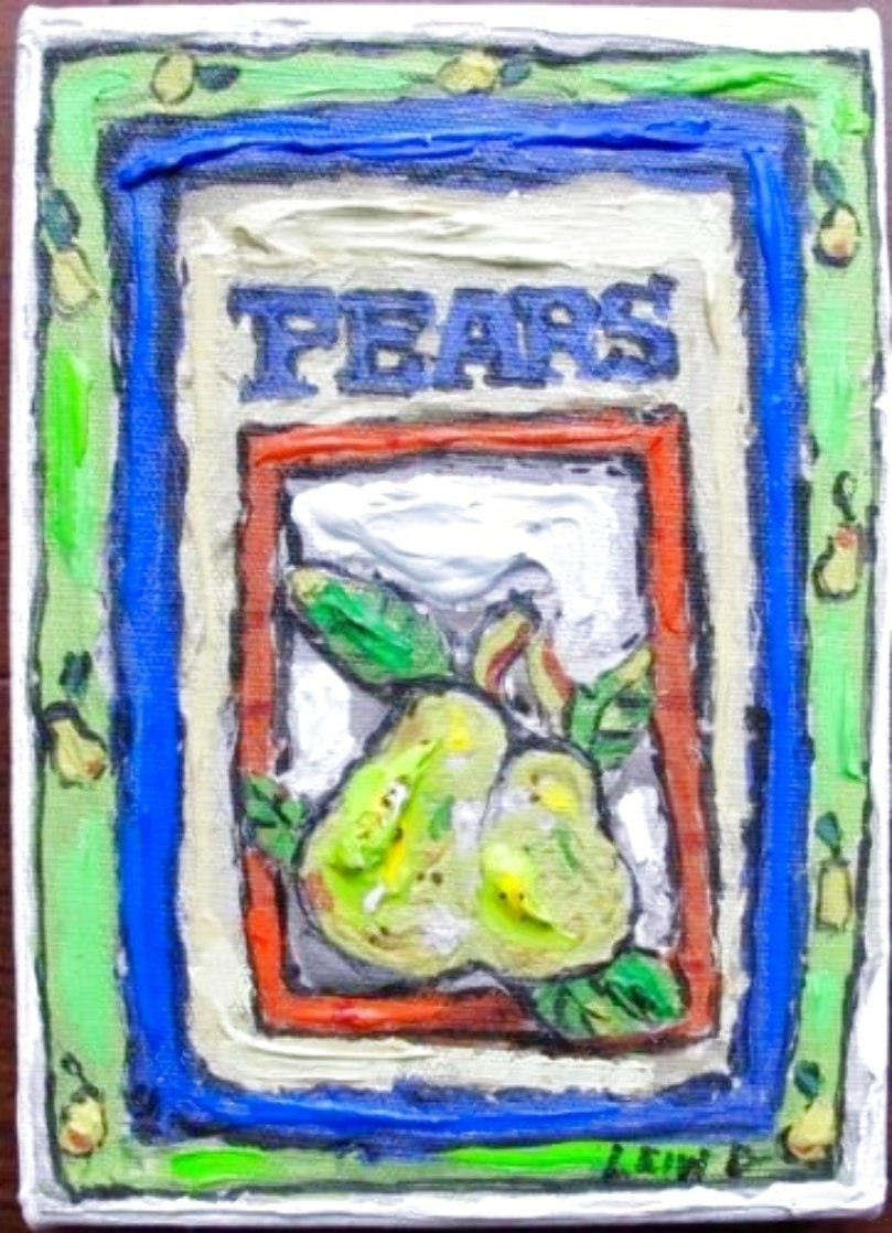 Pears #2 Acrylic on Canvas 7x5 by Leslie Lew
