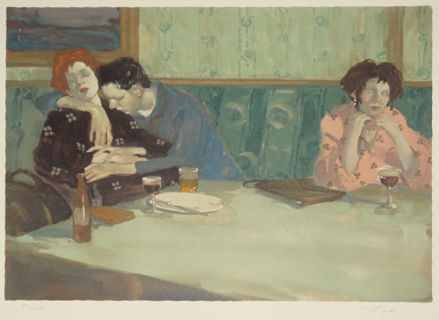 Malcolm Liepke, Looking Elsewhere, 1993, lithograph by Malcolm Liepke