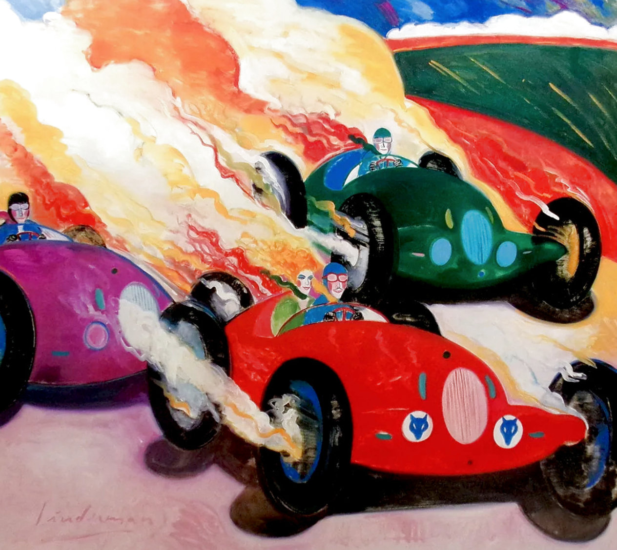 Grand Prix 1939 Limited Edition Serigraph by Earl Linderman - For Sale ...