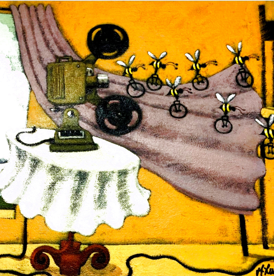 Beecycles Mixed Media on Board 12x12 by Matt Lively