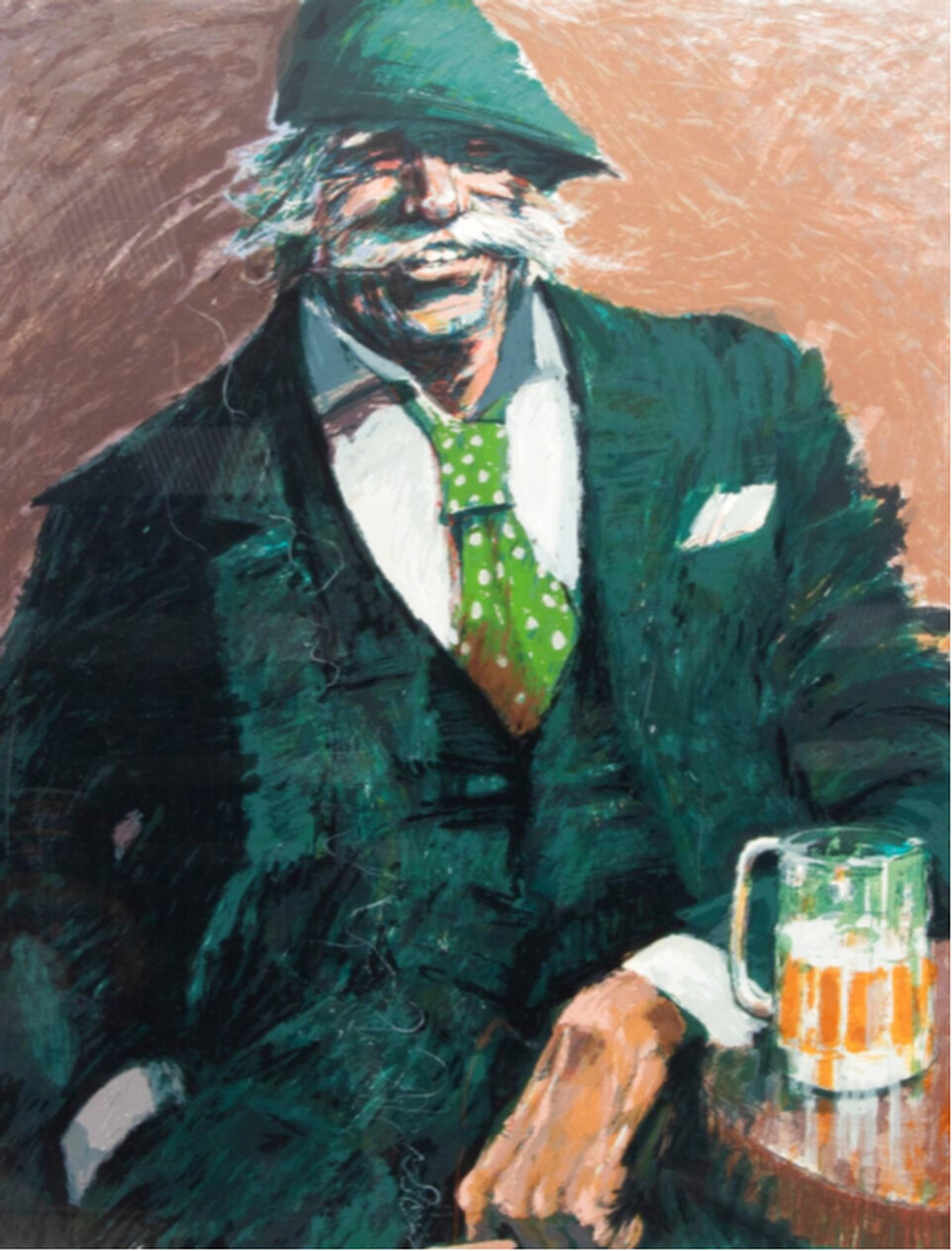 Afternoon Beer 1990 Framed Limited Edition Giclee 37x26 by Aldo Luongo ...