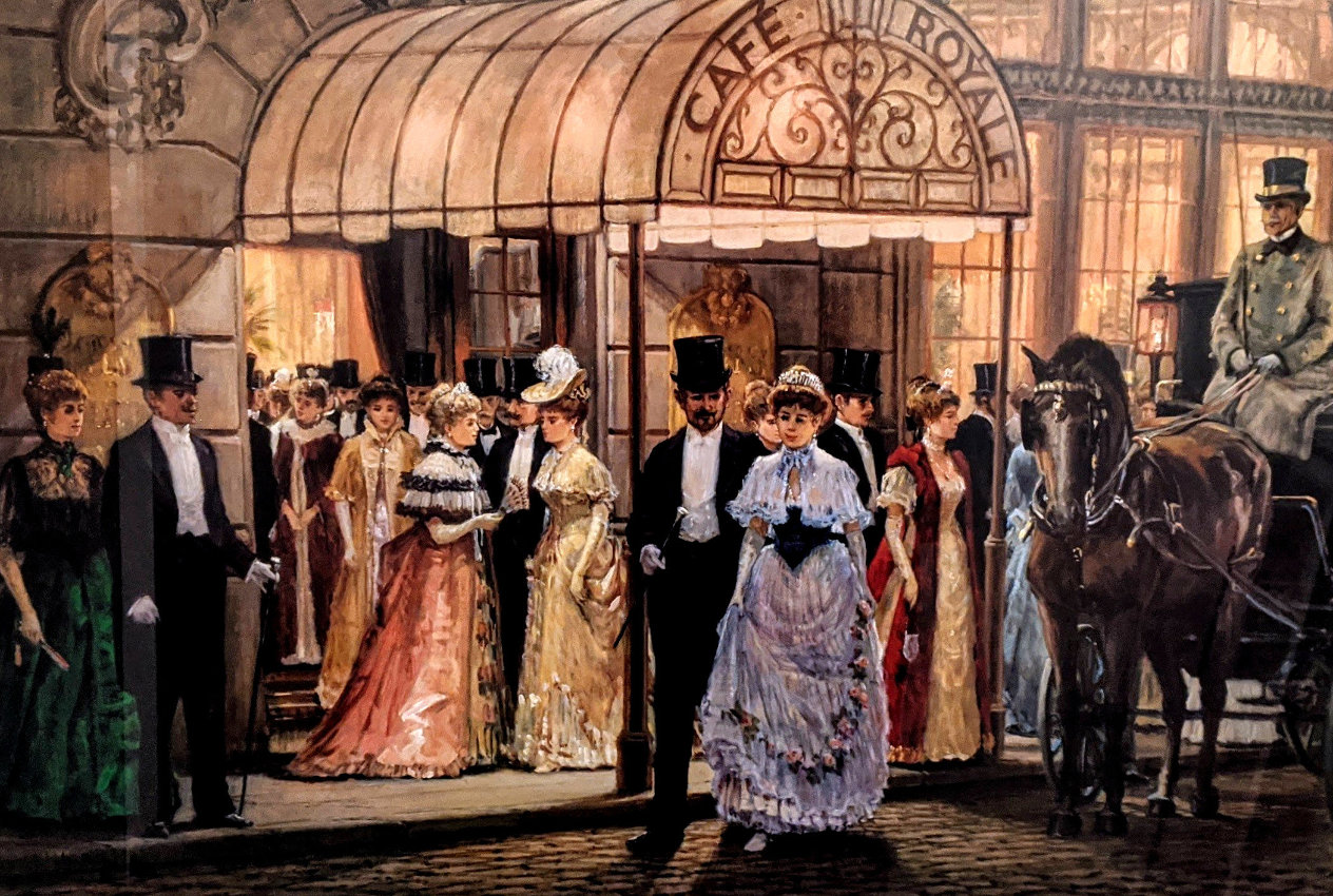 Cafe Royale Lithograph 21x31 by Alan Maley - For Sale on Art Brokerage