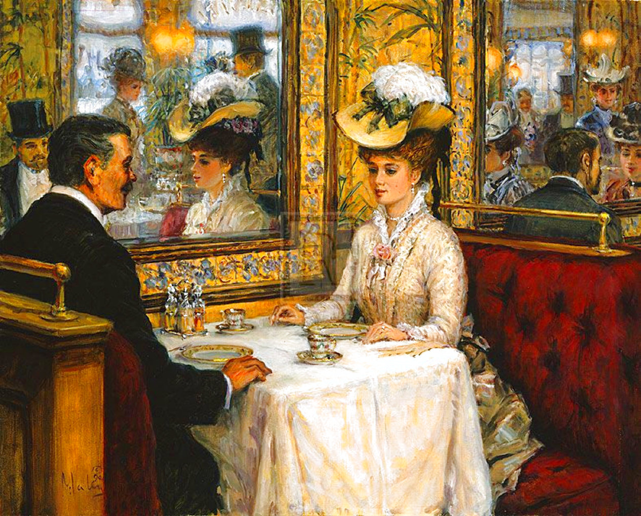 Romantic Engagement 1992 Giclee on Canvas 16x20 by Alan Maley - For ...