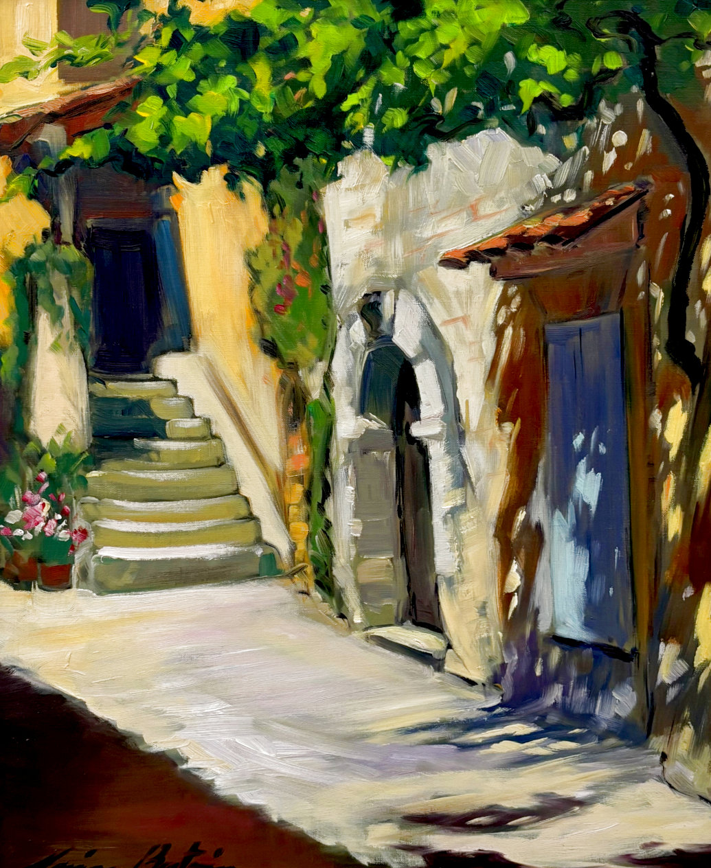 Medieval France Oil on Canvas by Maria Bertran - For Sale on Art Brokerage