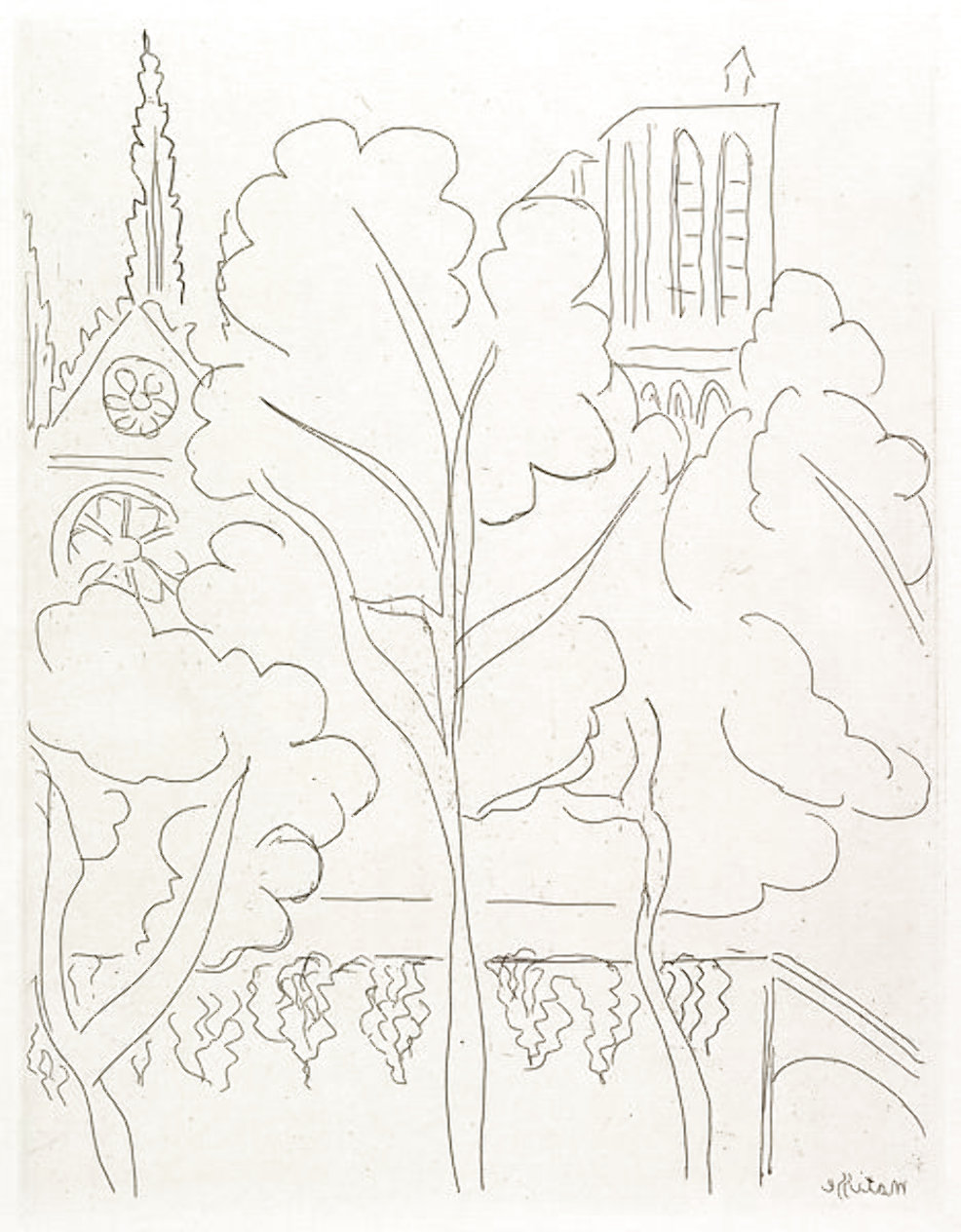 La Cite-Notre Dame 1937 Etching 13x11 by Henri Matisse - For Sale on ...