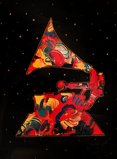 Midnight Profile 1988 Serigraph 40x28 by Peter Max
