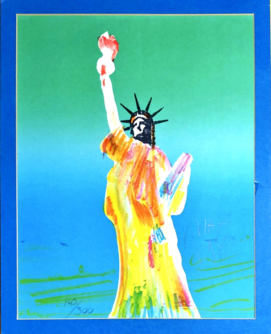 Statue of Liberty 1980 Lithograph 13x11 by Peter Max