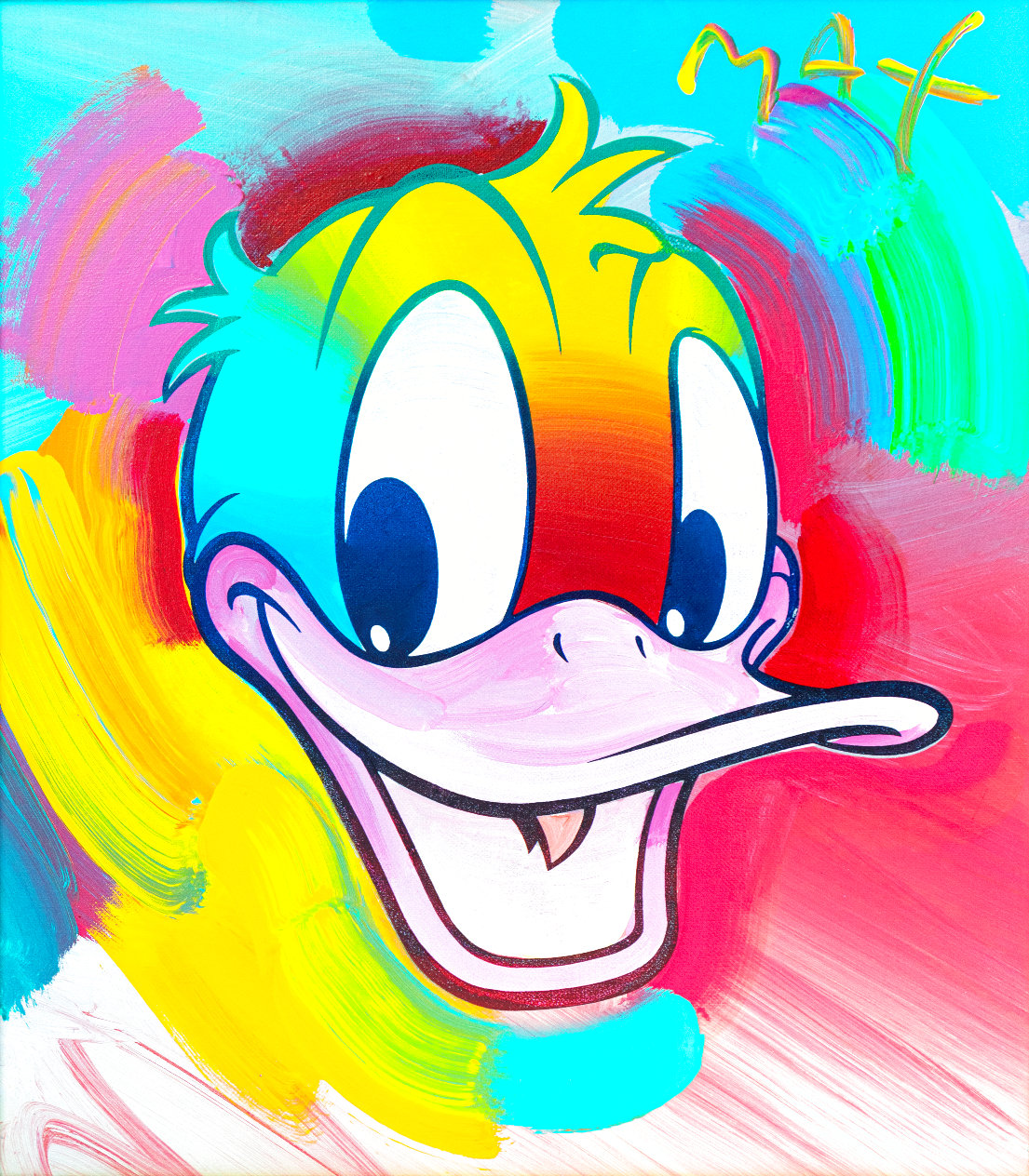Donald Duck - Ver.i#80 Unique, 1996, Mixed Media on Canvas, 16x14, by ...