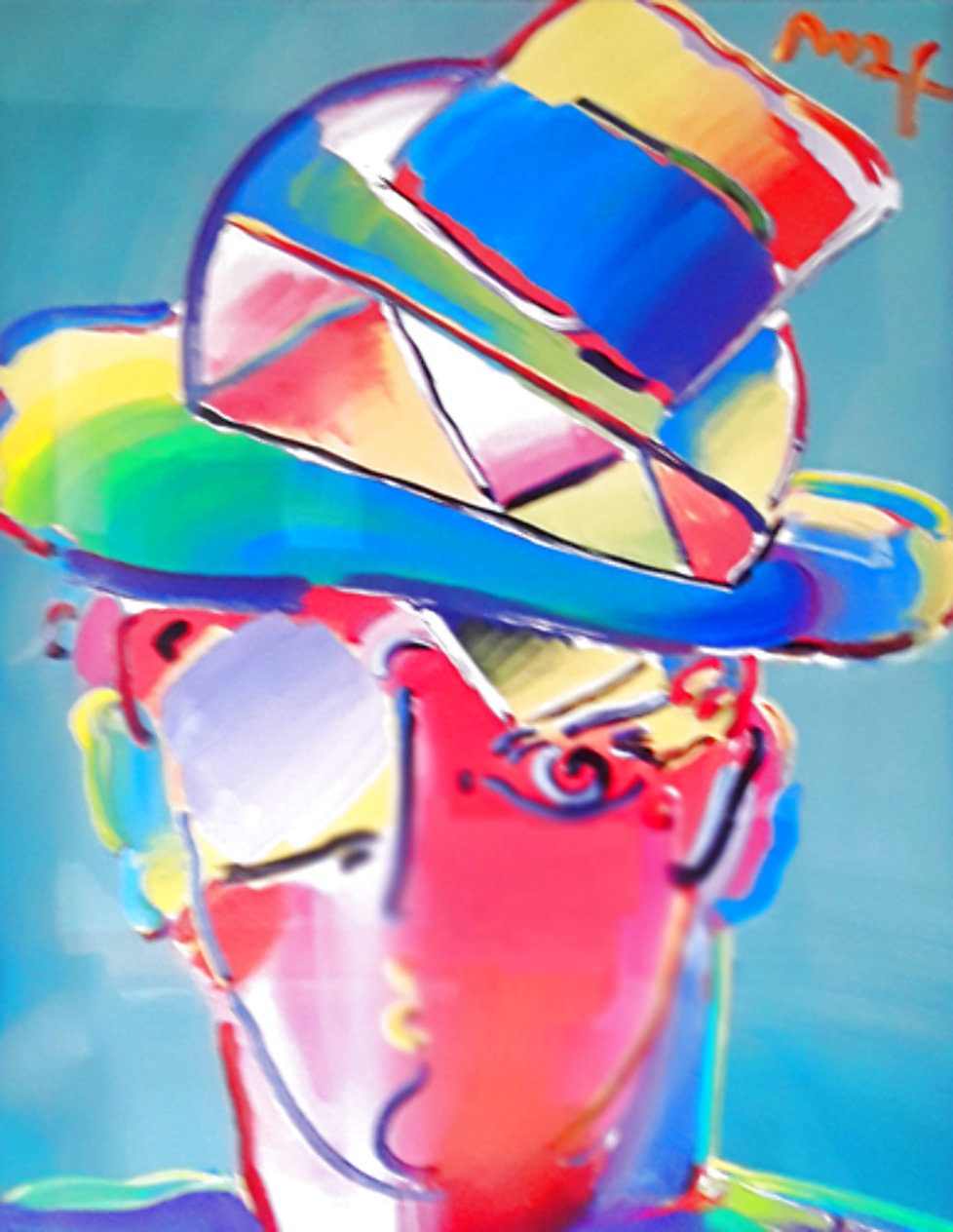 Zero Prism Man Unique 2002 40x33 Huge by Peter Max - For Sale on Art ...