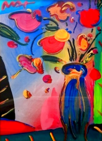 Flowers 2002 Mixed Media 36x31 by Peter Max - For Sale on Art Brokerage