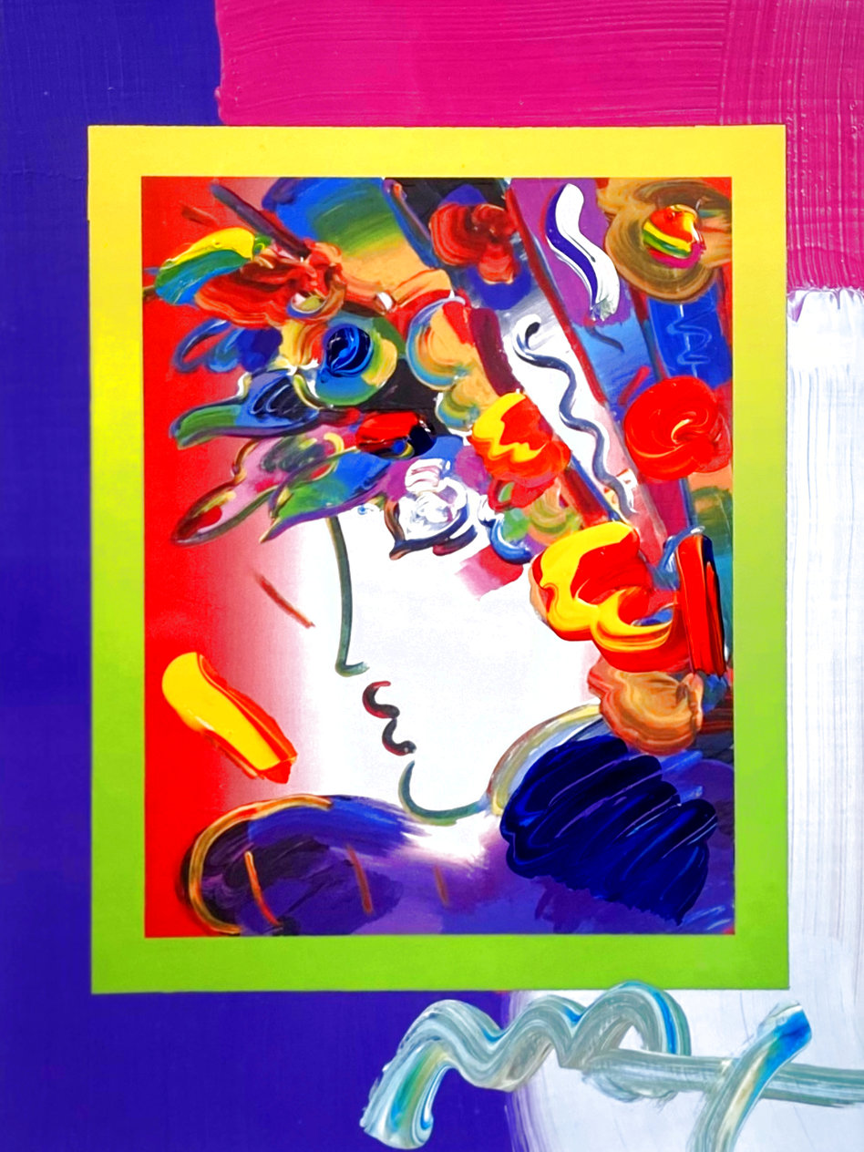 Blushing Beauty on Blends Unique 2006 Mixed Media 10x8 by Peter Max - For Sale on Art Brokerage