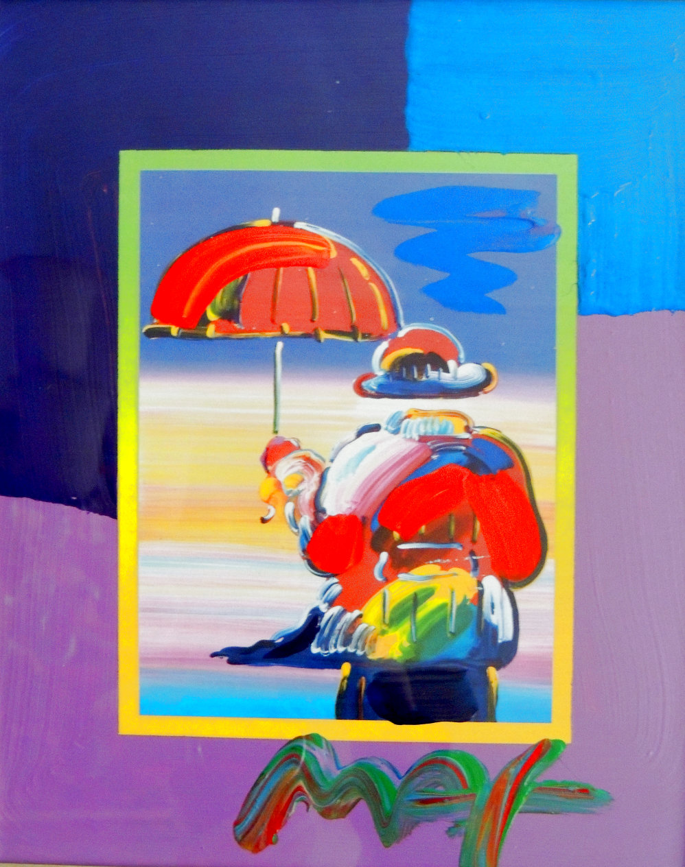 Umbrella Man 2007. Work on Paper 16x22 by Peter Max - For Sale on Art ...