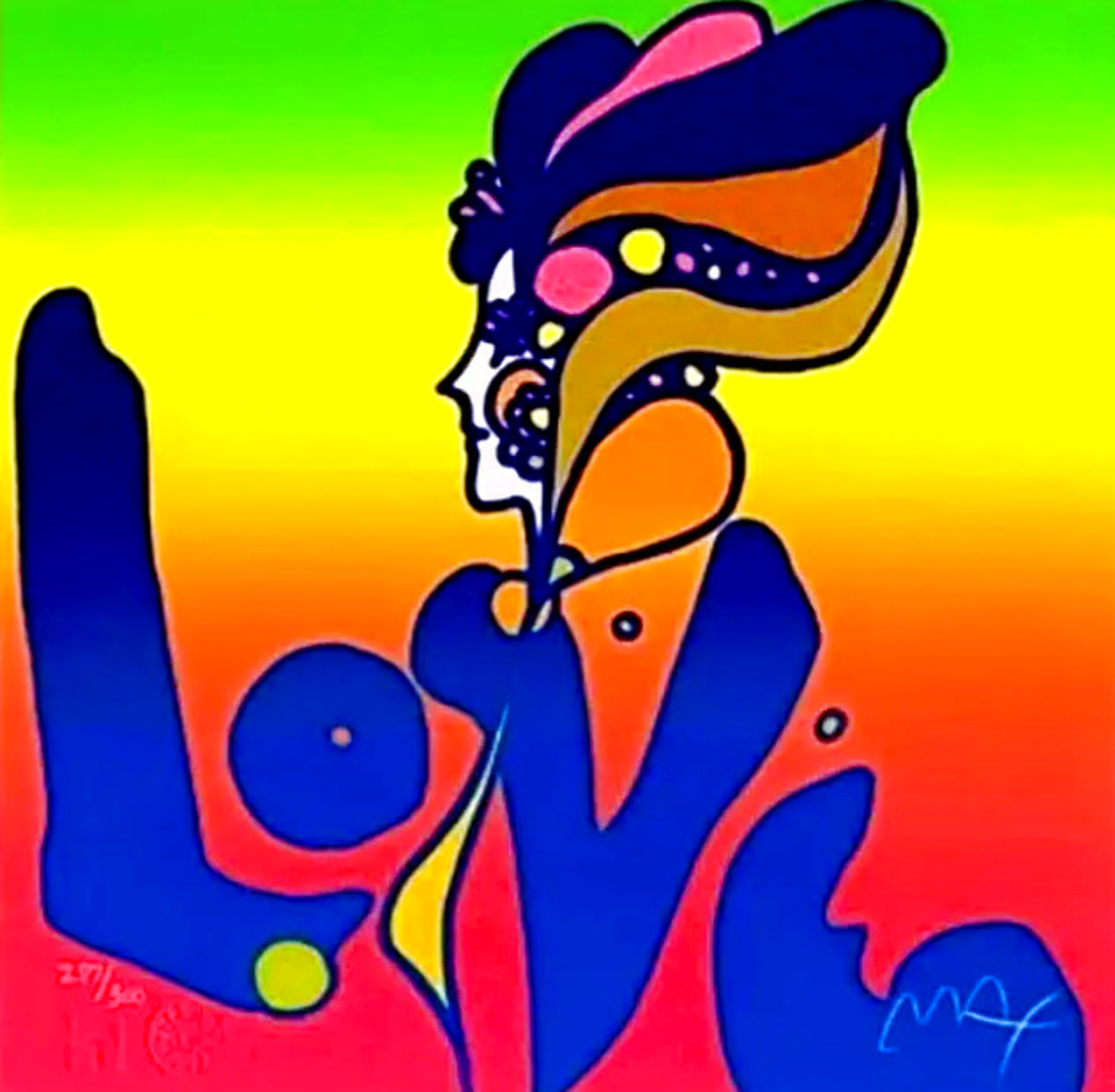Love 1994 Lithograph 11x11 by Peter Max - For Sale on Art Brokerage