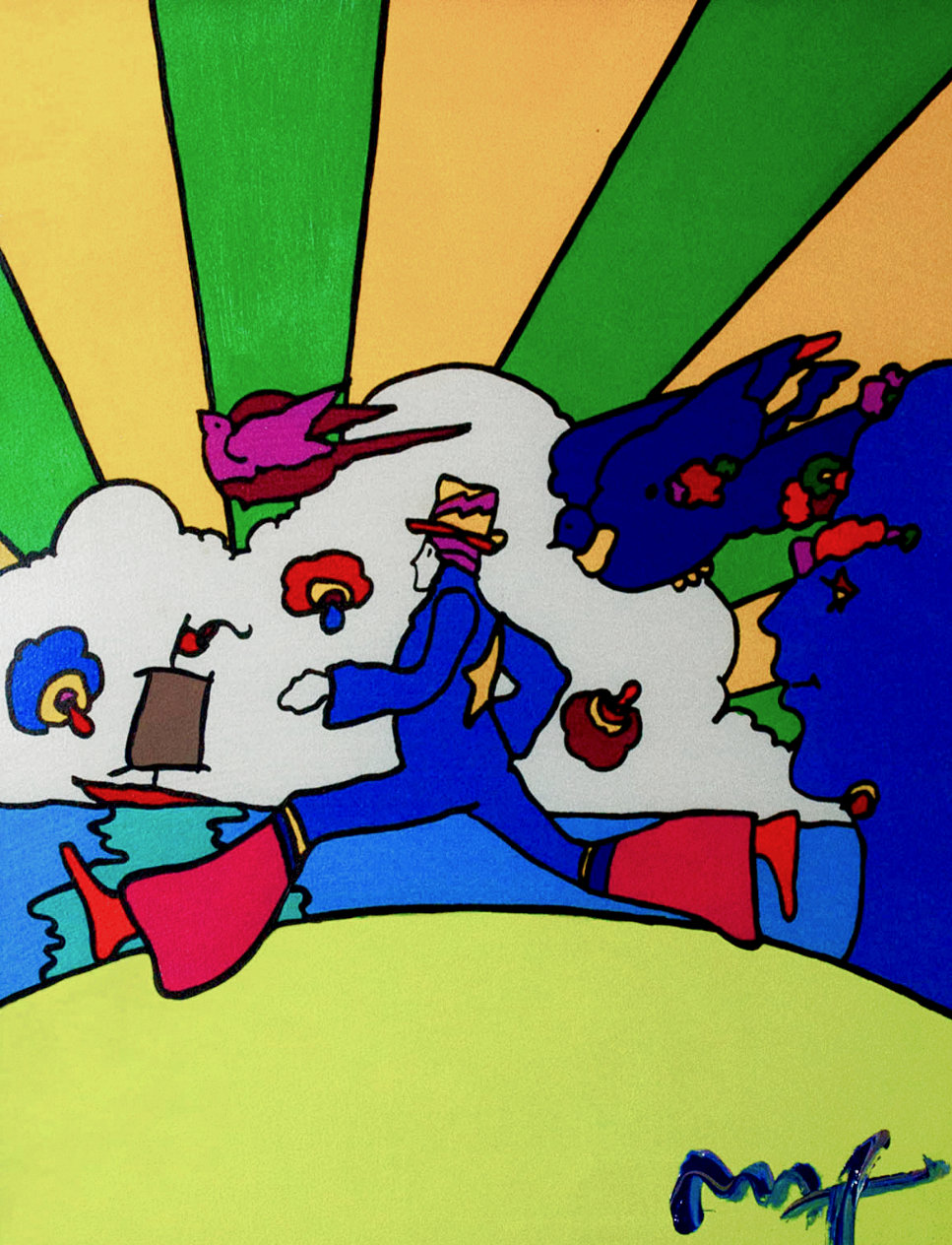 Cosmic Runner 2008 Mixed Media by Peter Max - For Sale on Art Brokerage