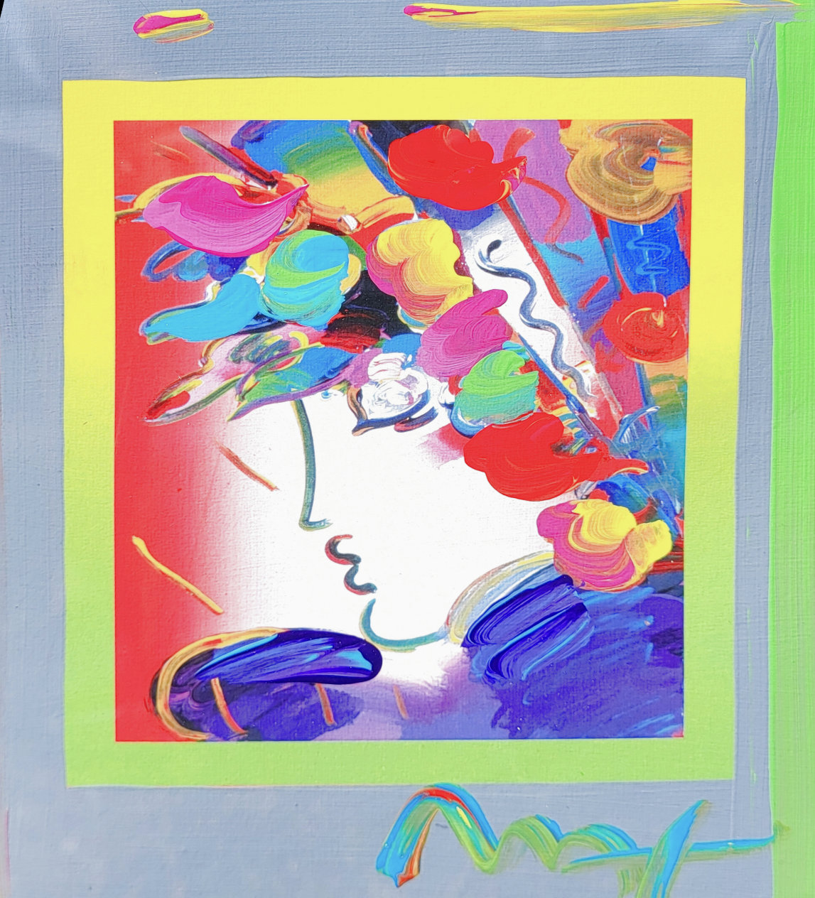 Blushing Beauty on Blends 2006 Unique Mixed Media by Peter Max - For Sale on Art Brokerage