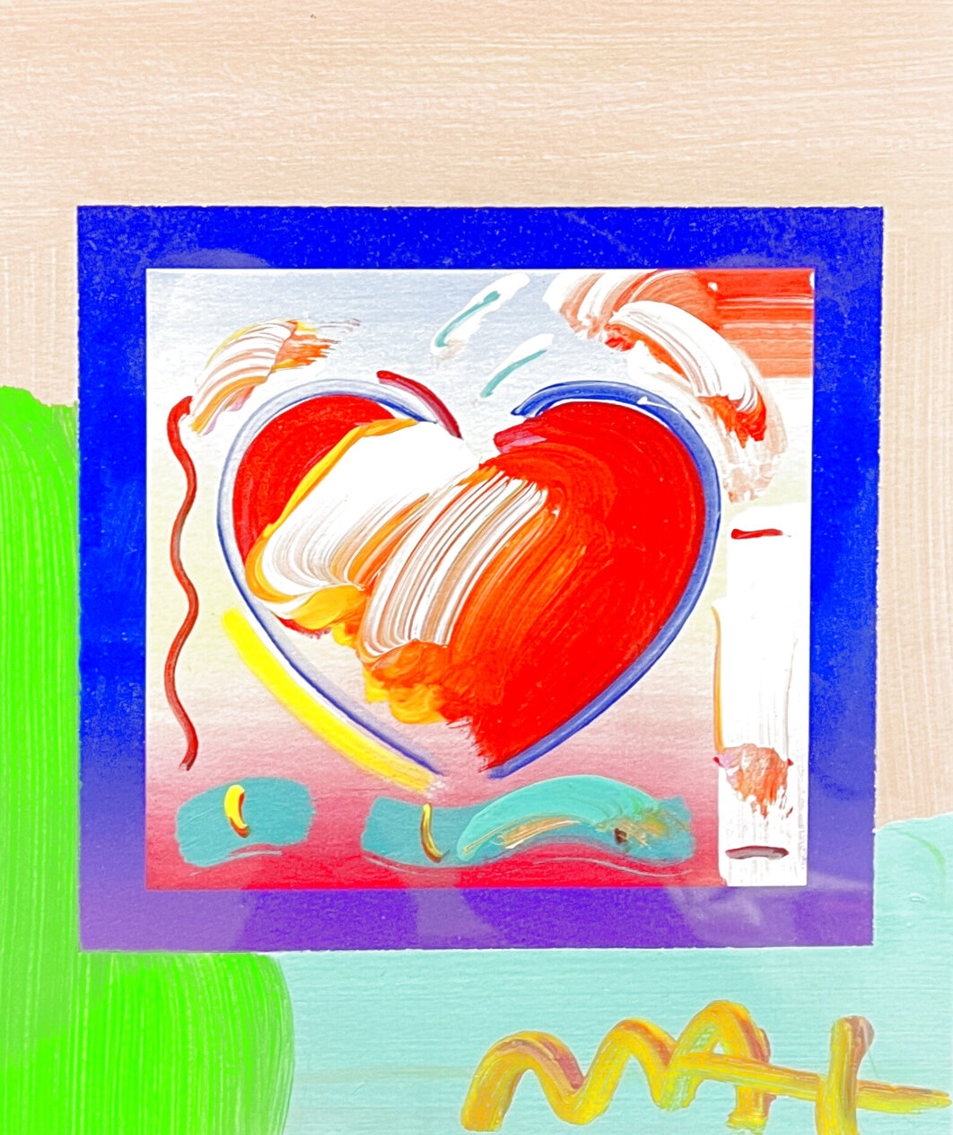 Heart on Blends Unique Mixed Media by Peter Max - For Sale on Art Brokerage