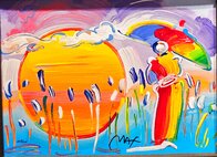 Rainbow Umbrella Man in Reeds 2018 Limited Edition Serigraph by Peter ...