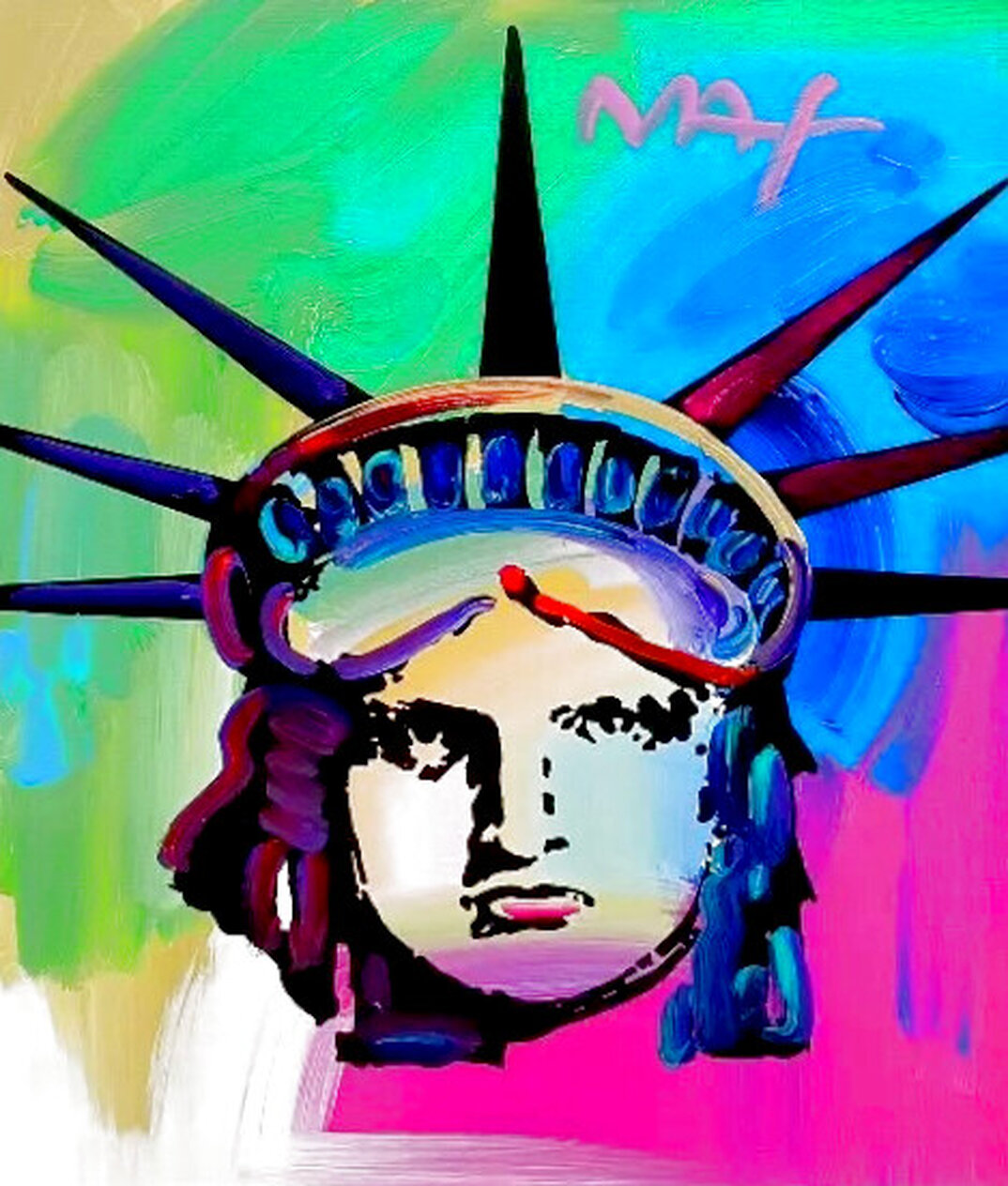 Liberty Head Version XII 2018 Framed Acrylic on Canvas by Peter Max ...