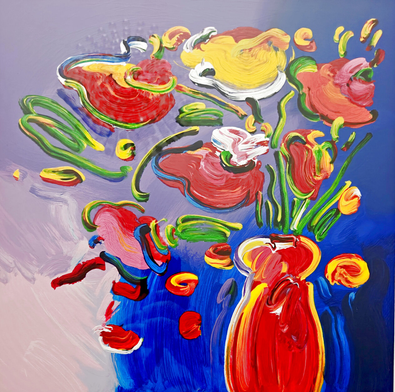 Vase of Flowers 2022 Framed Limited Edition Serigraph 16x16 by Peter ...
