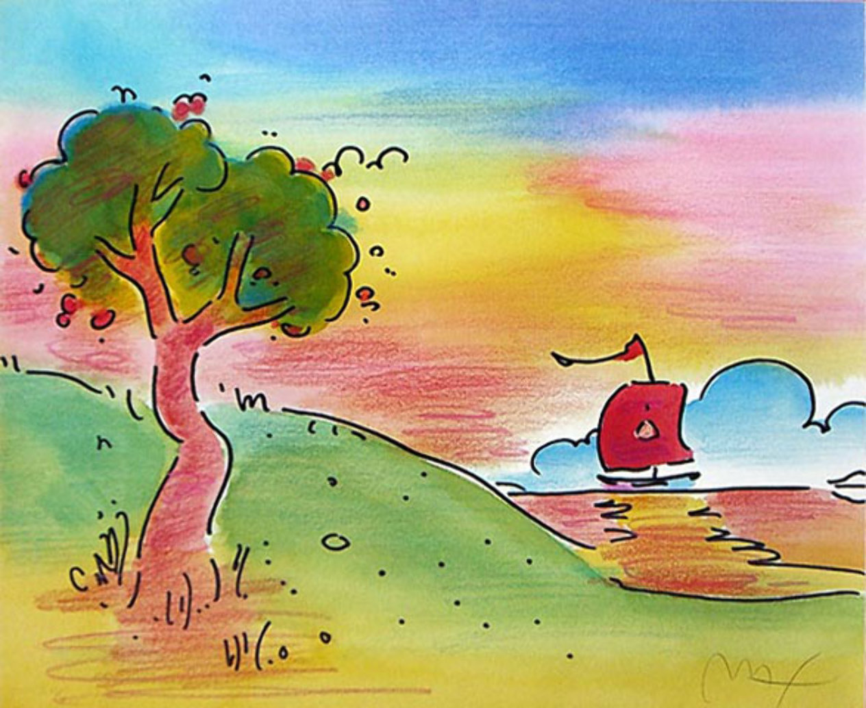 Quiet Lake III 2000 by Peter Max - For Sale on Art Brokerage