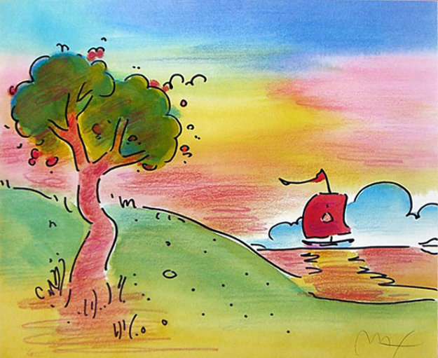 Midnight Profile 1988 Serigraph 40x28 by Peter Max