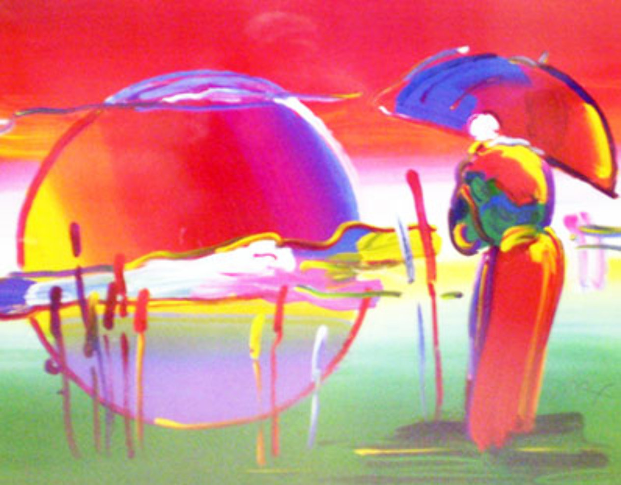 Rainbow Umbrella Man in Reeds 2007 by Peter Max - For Sale on Art Brokerage