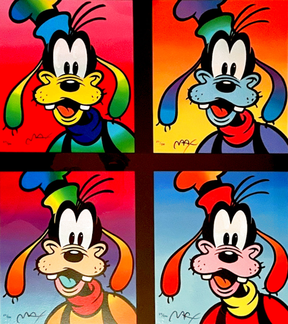 Goofy Suite of 4 1994 Limited Edition Serigraphs by Peter Max - For ...