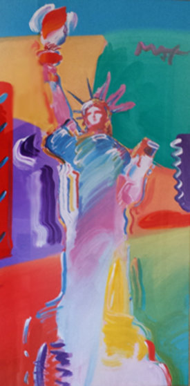 God Bless America III - With Five Liberties Unique 2005 24x18 by Peter Max