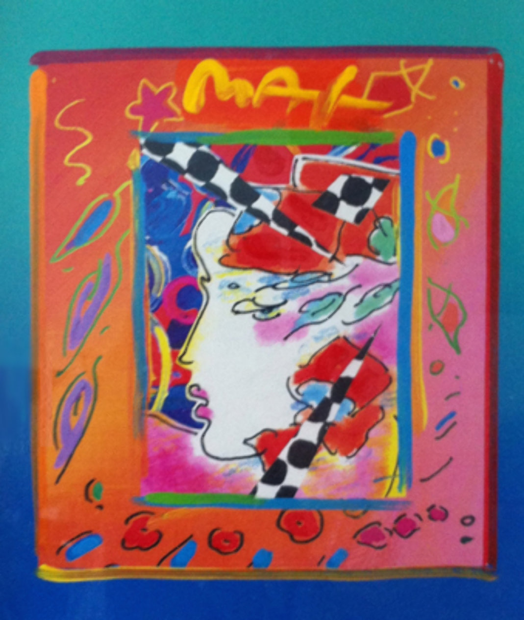 Profile 1998 Unique 14x12 by Peter Max - For Sale on Art Brokerage