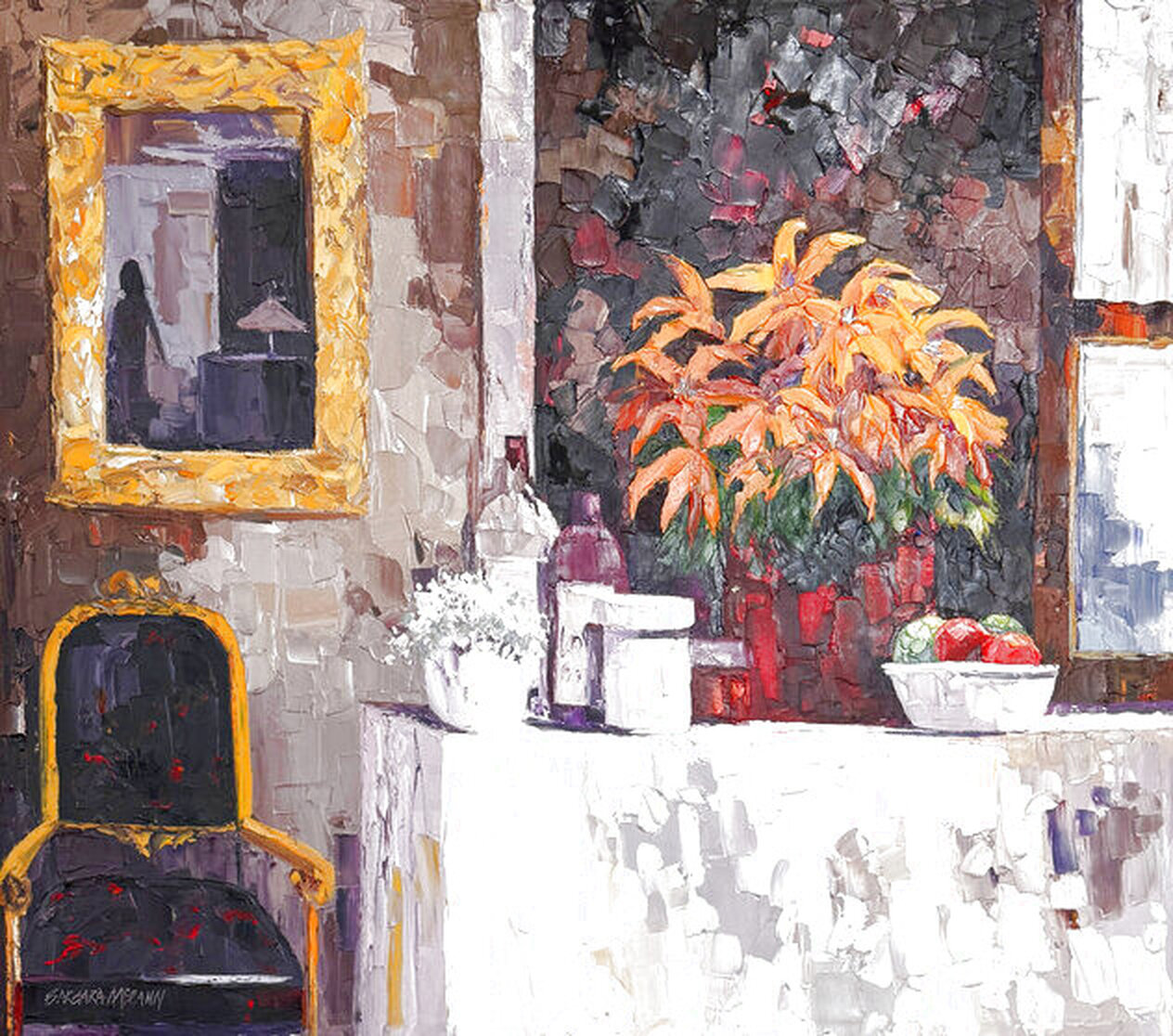 Still Life with Yellow Lilies Oil on Canvas by Barbara McCann - For ...