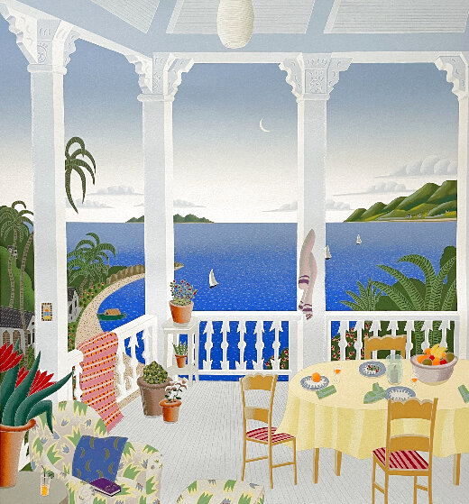 Tropical Evening 1997 Limited Edition Serigraph by Thomas Frederick ...
