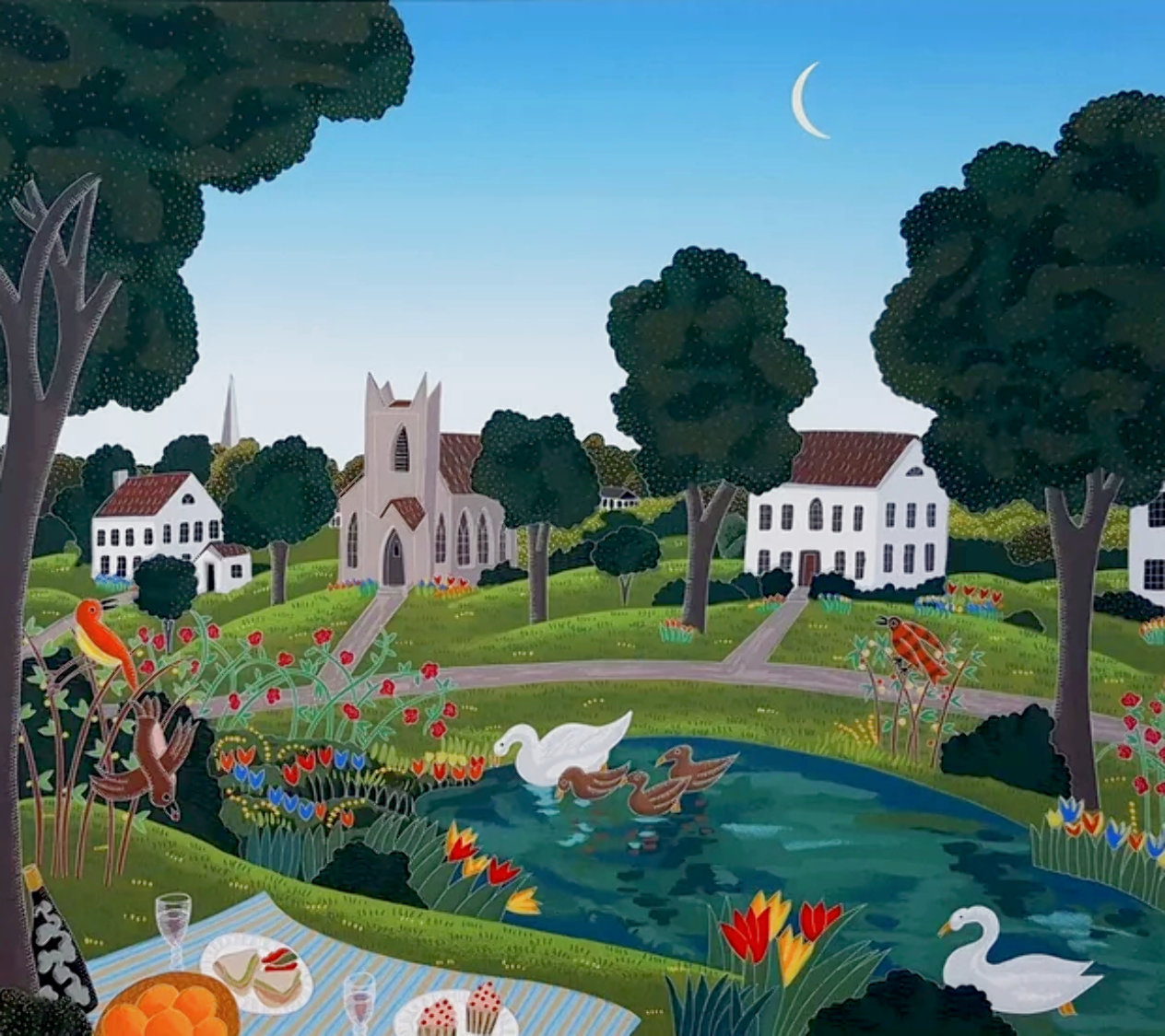 Easthampton 1987 Limited Edition Serigraph by Thomas Frederick McKnight - For Sale on Art Brokerage