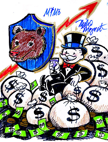 Monopoly Man Trophy Bear 2008 Mixed Media Drawing 12x9 by MiMo - For ...