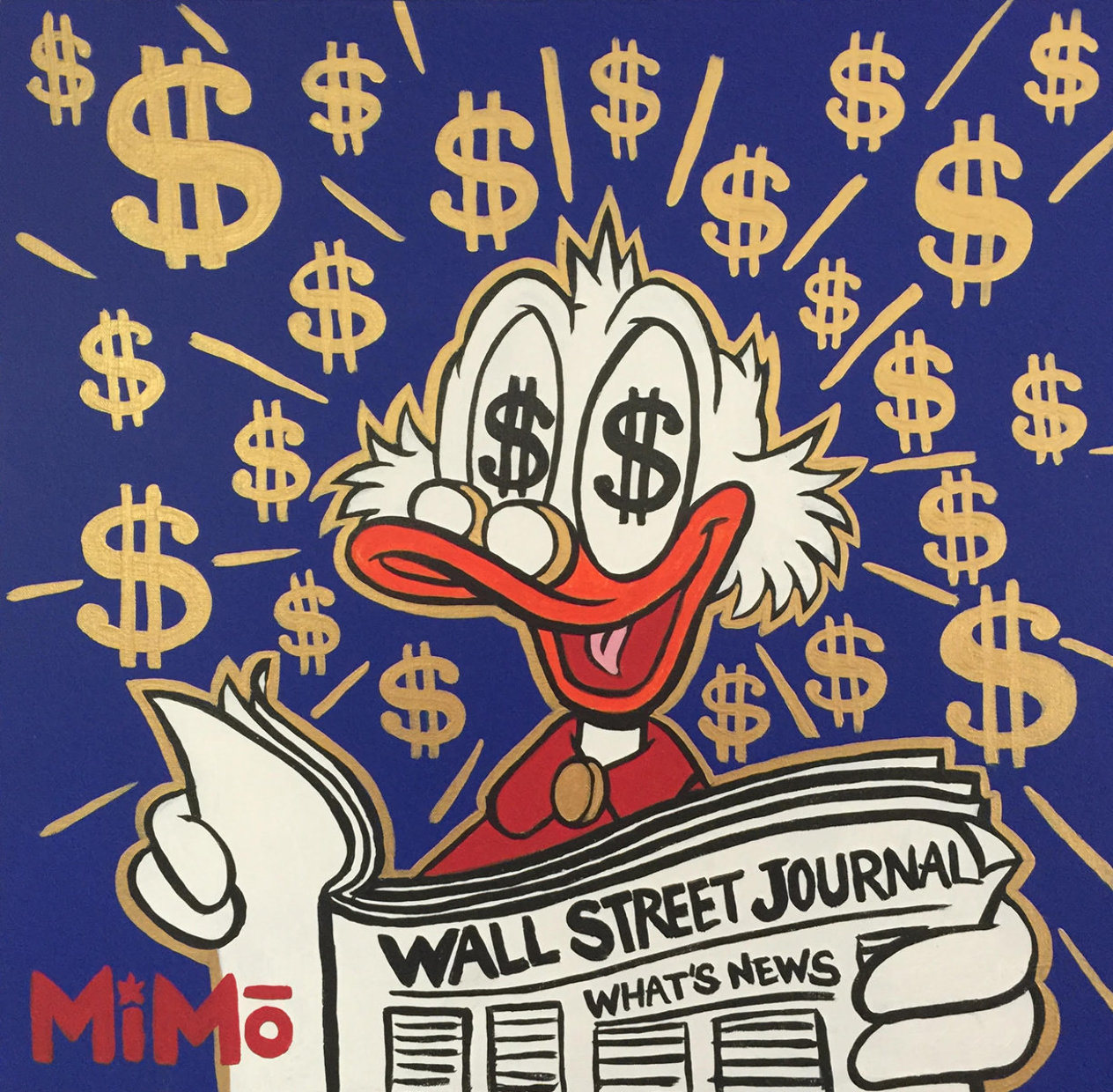 Scrooge Reading Wall Street Journal 2015 Original 24x24 by MiMo - For ...