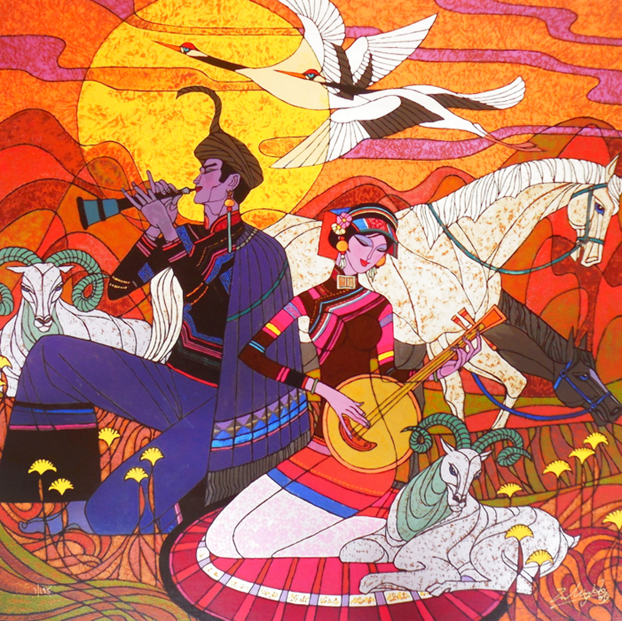 Zu Ming Ho, In the Year of the Ram by Zu Ming Ho - For Sale on Art Brokerage