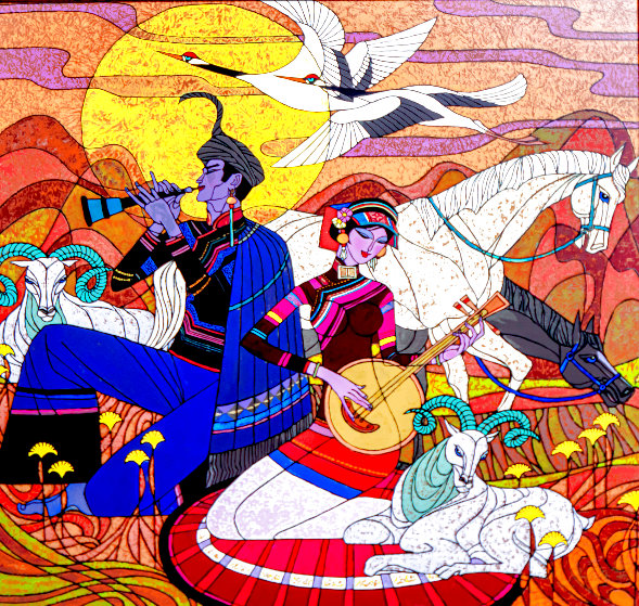 In the Year of the Ram DE Serigraph 24x24 by Zu Ming Ho - For Sale on ...