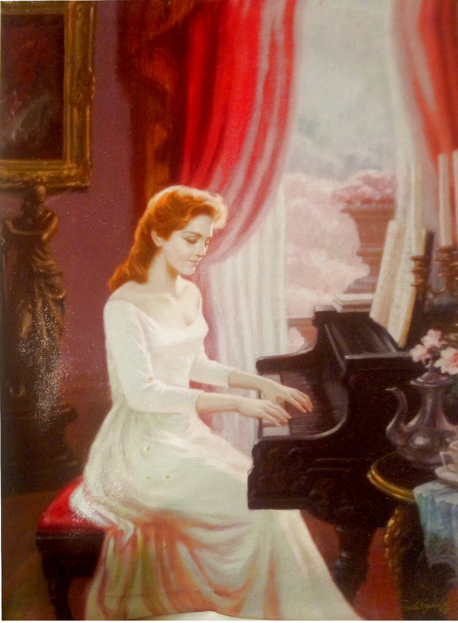 Piano Teacher 2009 Limited Edition Giclee on Canvas by Zu Ming Ho - For ...