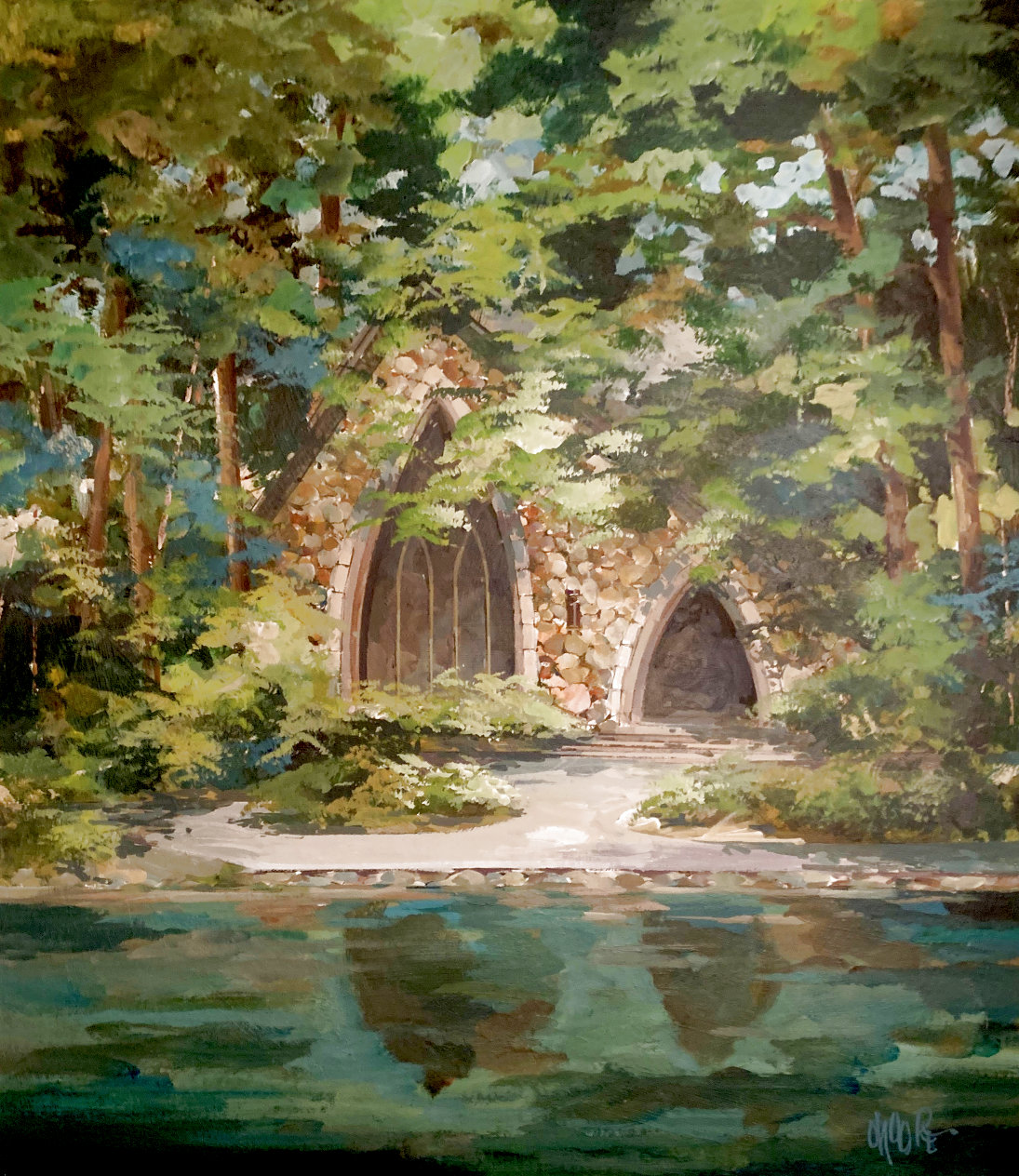 Chapel at Callaway Gardens 1990 Oil on Canvas by Wayland Moore - For ...